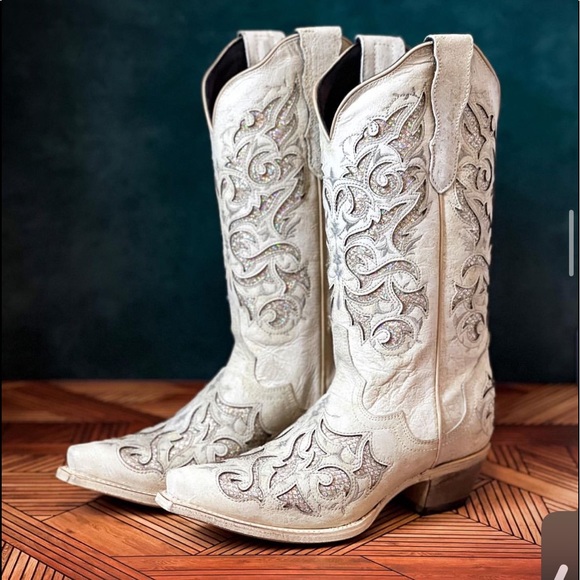 J.B. Dillon | Shoes | Jb Dillon White Sparkly Cowboy Boots | Poshmark